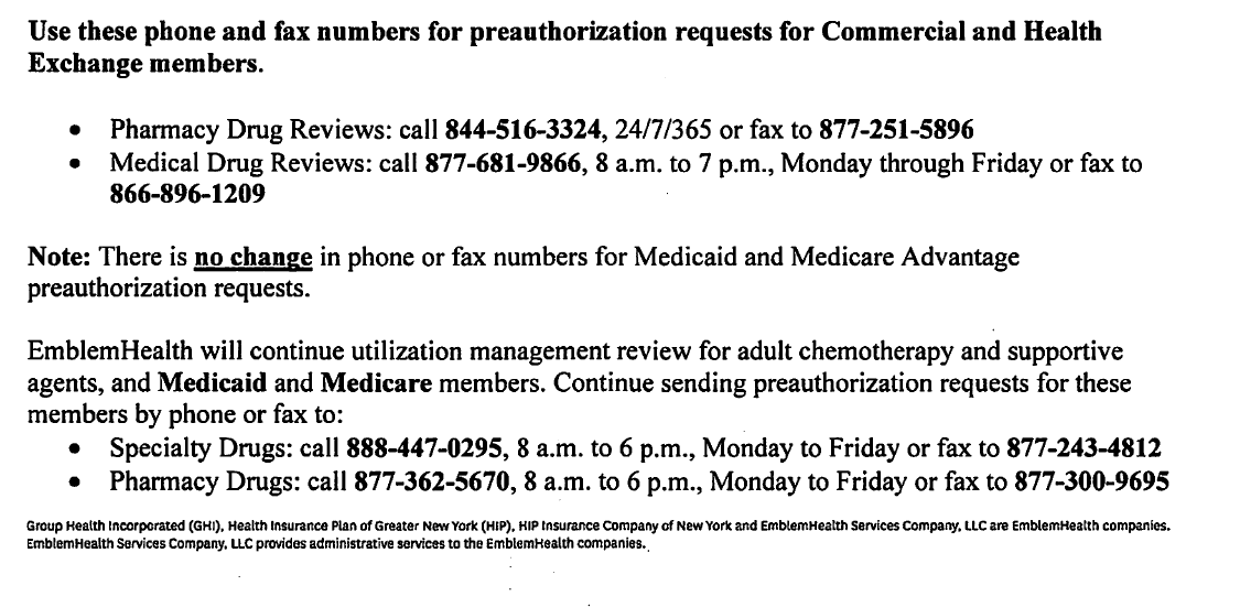 EmblemHealth Commercial and Exchange Plans – order Prior Auths through ...